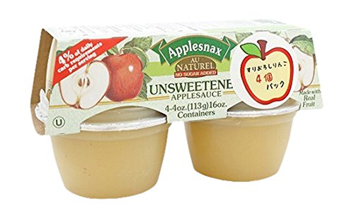Amazon.com: Applesnax Applesauce Unsweetened 4Oz Cup : Grocery ...