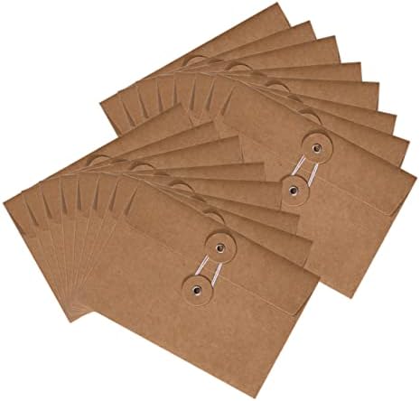 Amazon.com : FUNOMOCYA 20pcs Kraft Envelope Business Envelopes Brown Tie Pocket Organizer Pouch ...