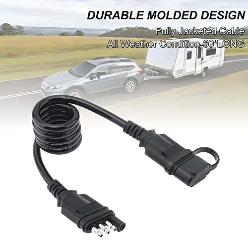 Snapklik.com : 4 Way Flat Trailer Extension Coiled Cable 3 Feet 4 Pin ...