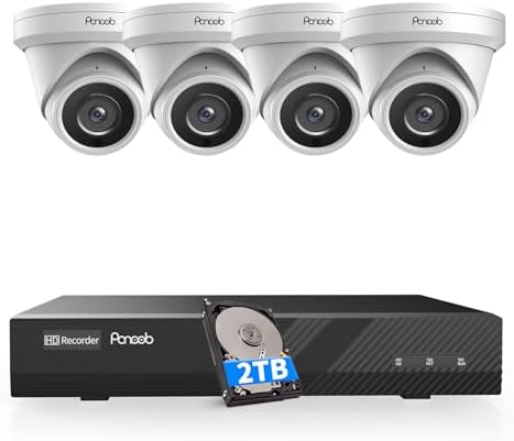 Amazon.com : PANOOB 4K POE Security Camera System, 4PCS PoE Wired ...