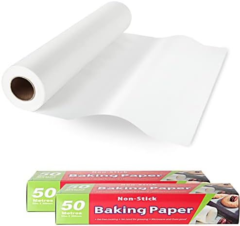 AKOLAFE 2 x Baking Parchment Roll 30CM x 50M Non Stick Baking Paper ...