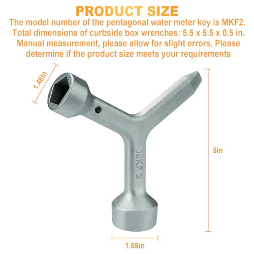 Snapklik.com : VIDABTE MKF2 Meter Curb Box Key Triangle Curb Box Wrench ...