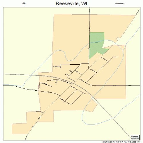 Large Street & Road Map of Reeseville, Wisconsin WI - Printed Poster ...