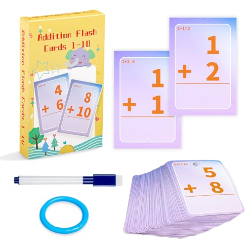 Tichgeim Math Facts Flash Cards for Kids Ages 4-8, Addition - Want It All