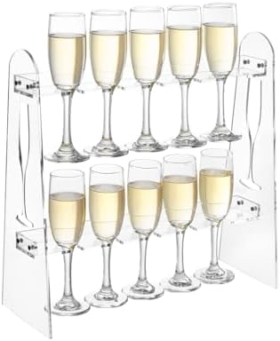Amazon.com: Lineshading 2 Pcs Champagne Flute Glass Holder Stand Wooden ...