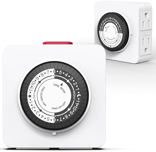 Amazon.com: G-ELEK Timers for Electrical Outlets Indoor, 3 Prong Dual ...