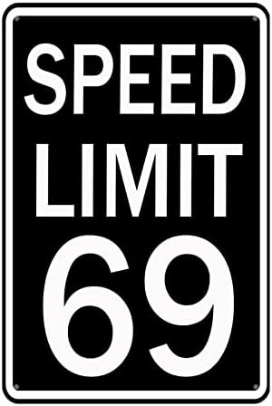 Amazon.com: AAROENLYS Retro Sign Tin Sign Speed Limit 69 Decal Driving ...