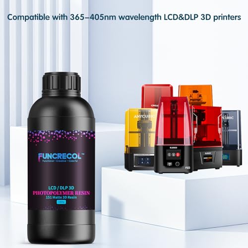 FUNCRECOL Matte 3D Printer Resin, Non-Glossy Photopolymer Resin with ...