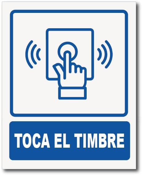 Señalética Señal Toca el timbre | Letrero 20x25 | Señal Alta Calidad ...