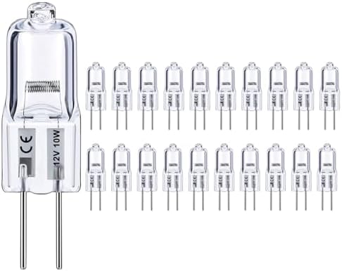 G4 Bulb, 20 Pack Halogen G4 12V 10W with G4 Bi-pin Base, High Output G4 ...