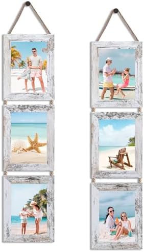Amazon.com - SOFFEE DESIGN Beach Wooden Hanging Photo Frames Set, Three ...