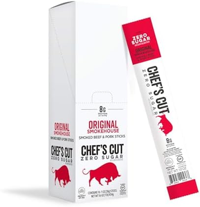 Amazon.com: Chef's Cut Pork & Beef Snack Sticks, Jalapeno, High Protein ...