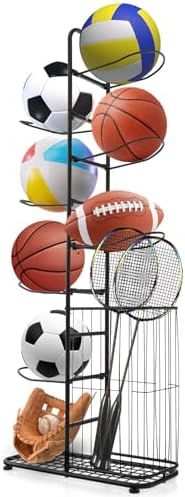 Amazon.com: Goplus Garage Sports Equipment Organizer, 7 Ball Storage ...