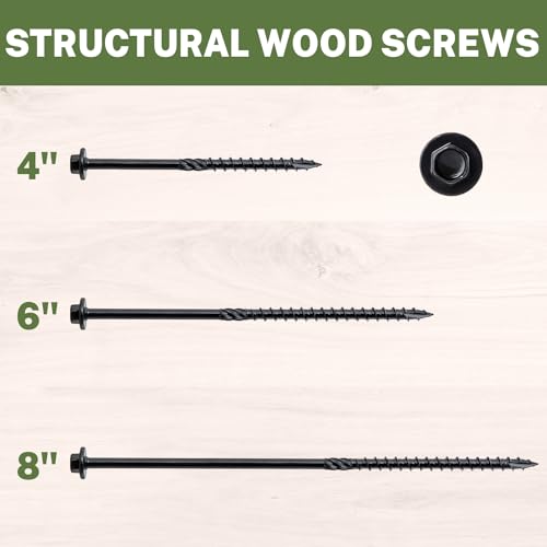 Snapklik.com : Structural Wood Screws 4 Inch, 100-PCS #14 X 4 Heavy ...