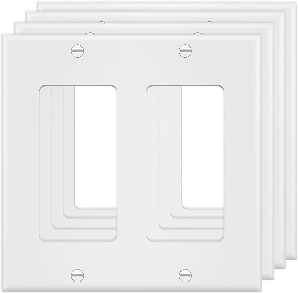 Leviton PJ262-W 2-Gang Decora/GFCI Decora Wallplate, Midway Size, White ...