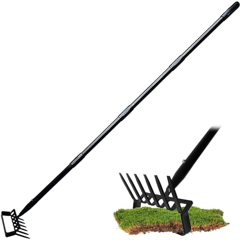 Amazon.com : 6-Tines Rake and Stirrup Hoe - Adjustable Long Handle ...