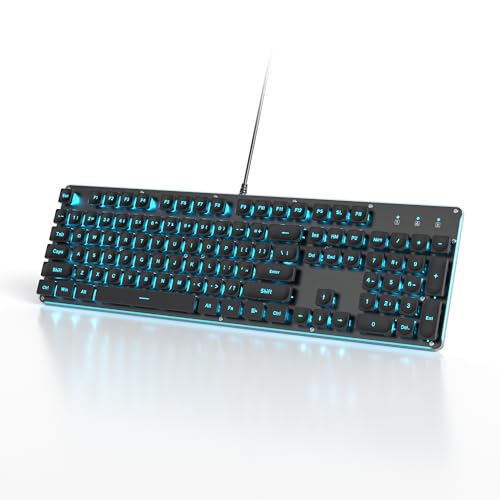 Snapklik.com : Owpkeenthy Black Computer Keyboard, Full-Size Typewriter ...