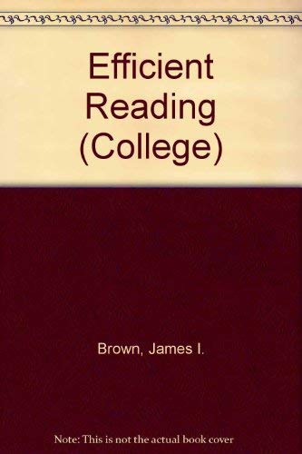 Efficient reading: Brown, James Isaac: 9780669066180: Amazon.com: Books