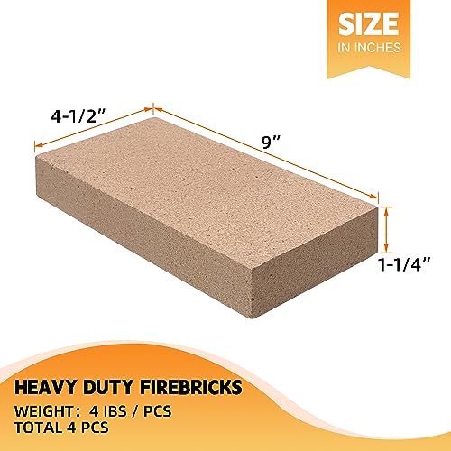 Snapklik.com : Fire Bricks, Woodstove Firebricks, Size 9 X 4-1/2 X 1-1/ ...
