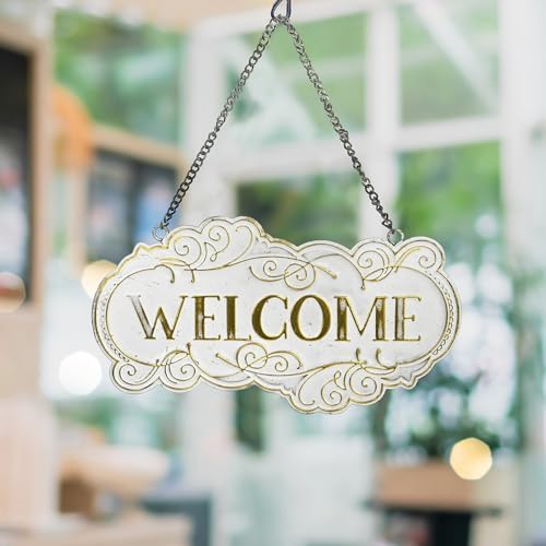 Amazon.com : Sunflower Welcome Sign Metal Hanging Welcome Plaque for ...