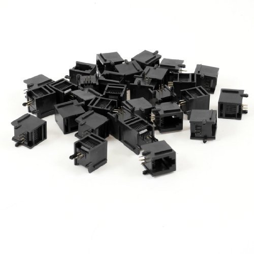 Alcoa Prime30Pcs Plastic Unshielded RJ10 6P4C Network Modular PCB ...