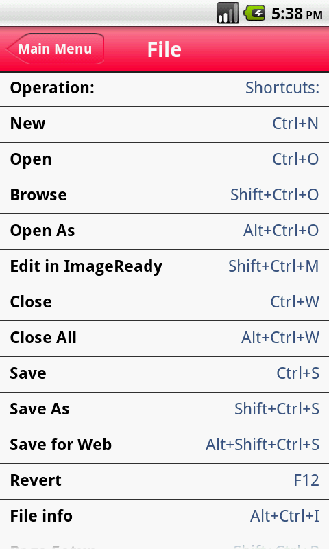 Shortcuts for Photoshop CS6 - App on Amazon Appstore