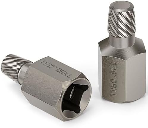 Topec Double Head Screw Extractor Set, Newest Version 3/8” Drive 2-in-1 ...