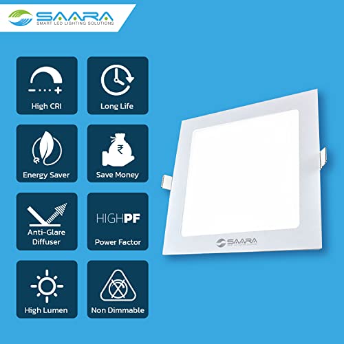 SAARA LED 18 Watt Square False Ceiling Panel Light for POP Mounted LED ...