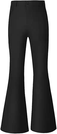 AYBUY Mens Bell Bottom Pants, 70s Disco Flared Pants, 60s 70s Slim ...