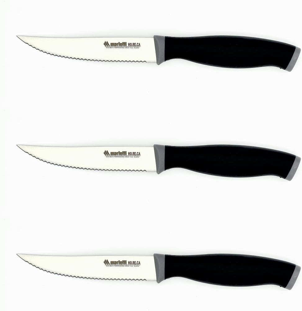 Amazon.com: Marietti – Steak Knife 4.3 Inch Italian Set of 3 Stainless ...