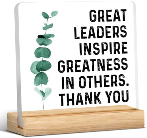 Amazon.com: Leader Gifts Great Leaders Quote Clear Desk Decorative Sign ...