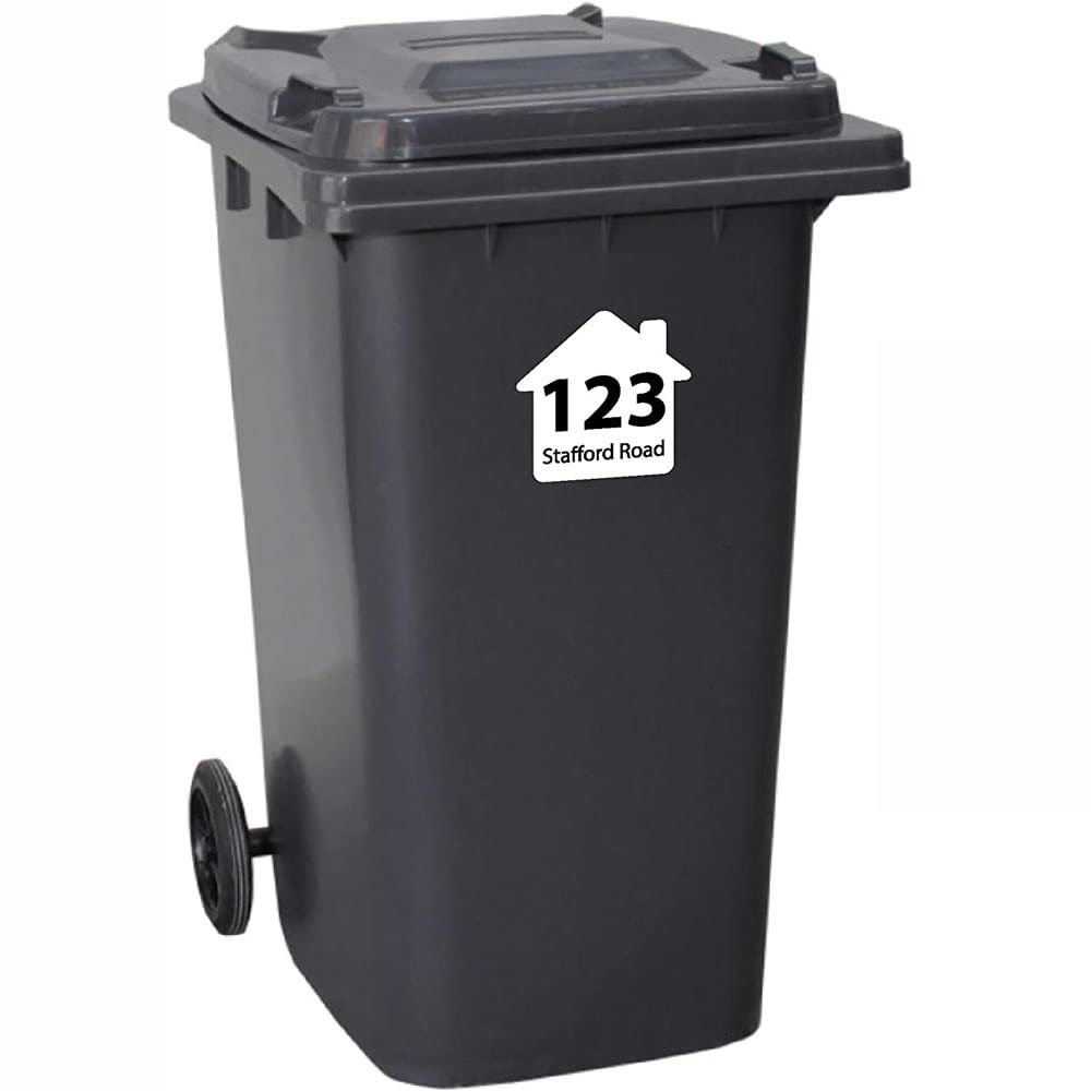 Pack of 4 Wheelie Bin Numbers Wheelie Bin Stickers House Numbers For ...