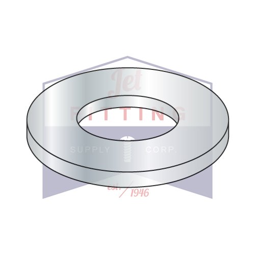 #4 Machine Screw Flat Washers/Steel/Zinc/Outer Diameter: .276" - .286 ...