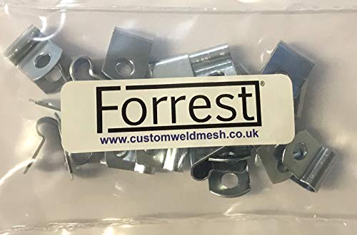 Wire mesh screw on clips, zinc plated finish, give strong fixing point ...