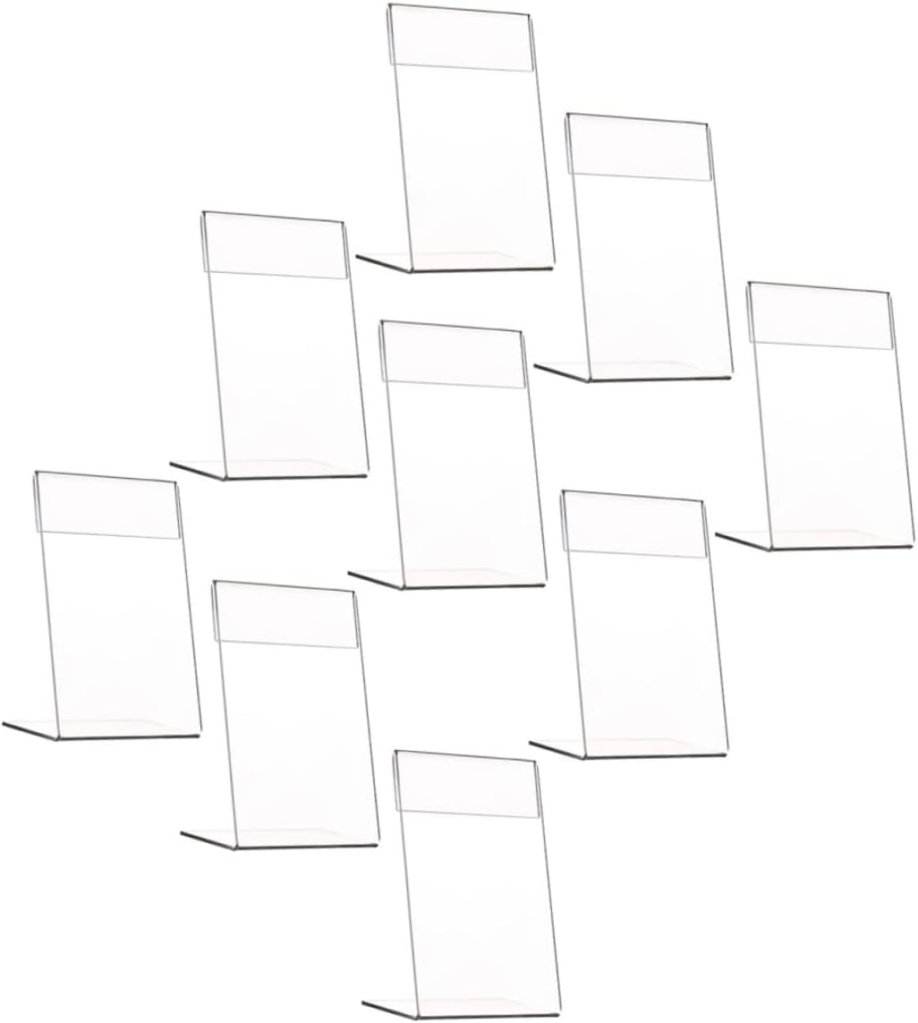Amazon.com : OUNONA 9pcs Acrylic Tag L-shaped Sign Holders Poster ...
