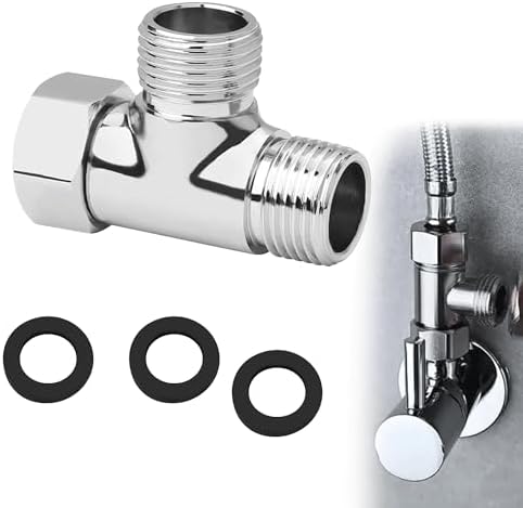 3 Way T Shape Adapter G1/2" Diverter Valve Brass Shower Diverter Valve ...