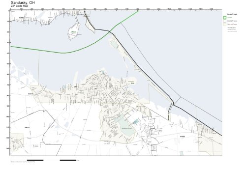 Amazon.com : ZIP Code Wall Map of Sandusky, OH ZIP Code Map Not ...