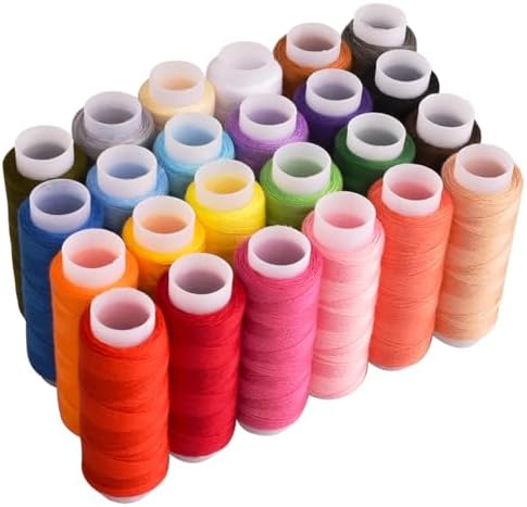 Amazon.com: Sewing Threads,24 Colors Polyester 200 Yards Per Spools for ...