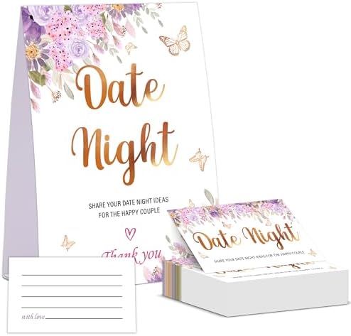 Amazon.com: Butterfly Date Night Game, Date Night Ideas Sign with 50 ...