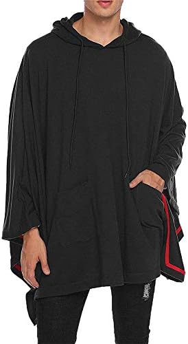 QWERD Hoodie Herren Unregelmäßig Kapuzenponcho Casual Cape mit Kapuze ...