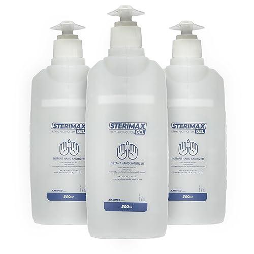 STERIMAX Hand Sanitizer Gel 3Pcs Transparent 500ML: Buy Online at Best ...