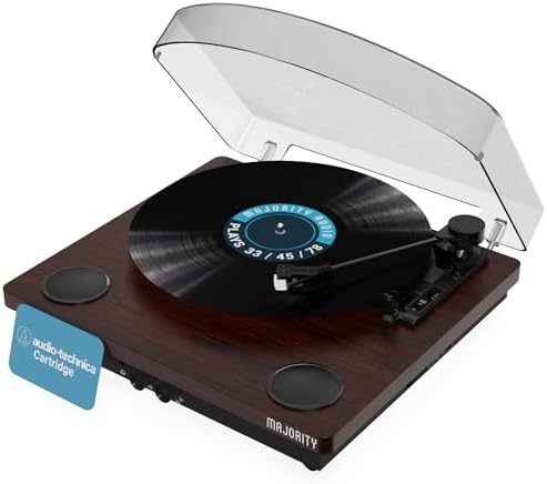 Jam Play Turntable Vinyl Record Player, 3 Speed Belt Drive for Superior ...
