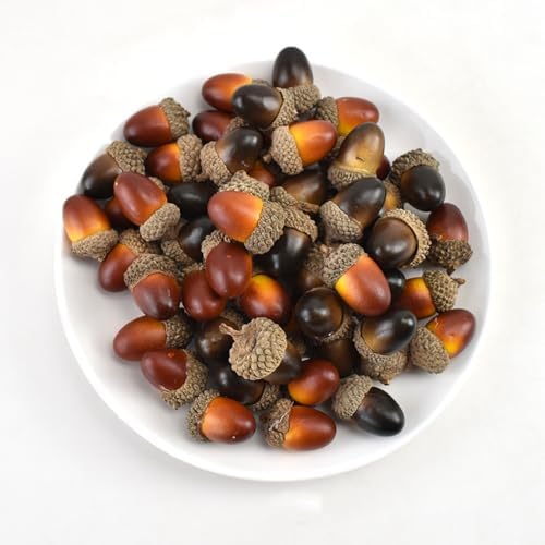Amazon.com: Honbay 50PCS Lifelike Artificial Acorn Fake Nutty Craft ...