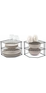 simplywire – 3 Tier Plate Racks – Pack of 2 Kitchen Cupboard Organisers ...