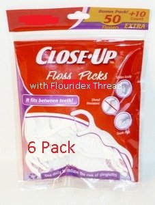 Amazon.com : Close Up Precision Floss Picks 60 Ct, Pack of 6 (360 ...