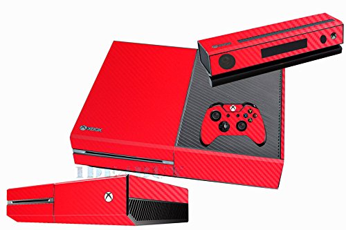 Amazon.com: Chic Red 3D Carbon Fiber Skins for XBOX One Console ...