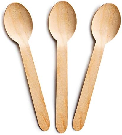 Birchwood Disposable Dessert Spoons - Pack of 100 | Wooden Spoons ...