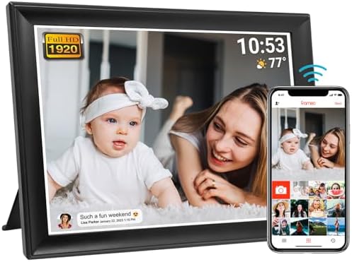 FRAMEO Digitaler Bilderrahmen WLAN 10,1 Zoll - 1280x800 IPS Touchscreen ...