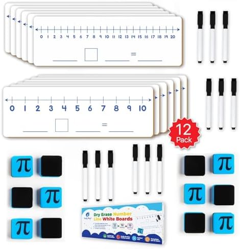 Amazon.com: VUSIGN 26 Packs Number Line Dry Erase Boards Cards, Double ...