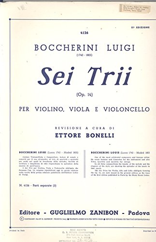 Sei Trii Op. 14 Per Violino, Viola E Violoncello (Revisione A Cura di ...